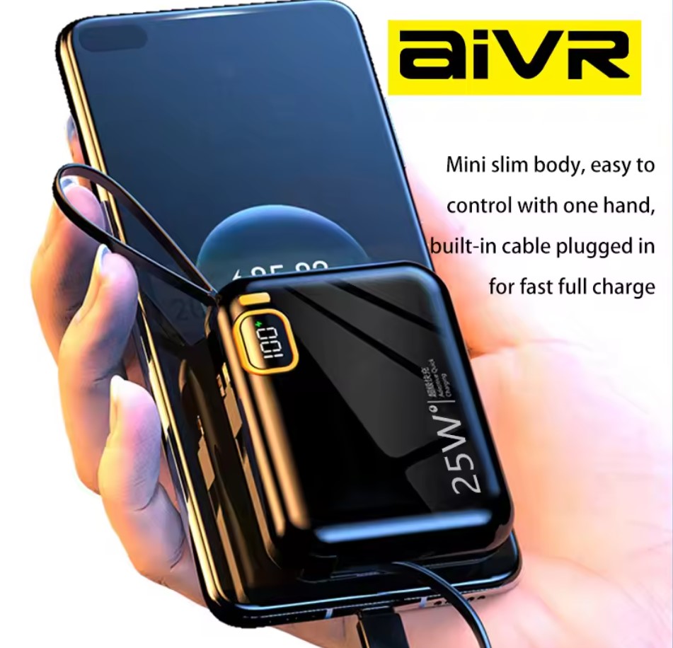 AiVR Y142 LED Display Power Bank Portable Fast Charging 10000mAh Mobile ...