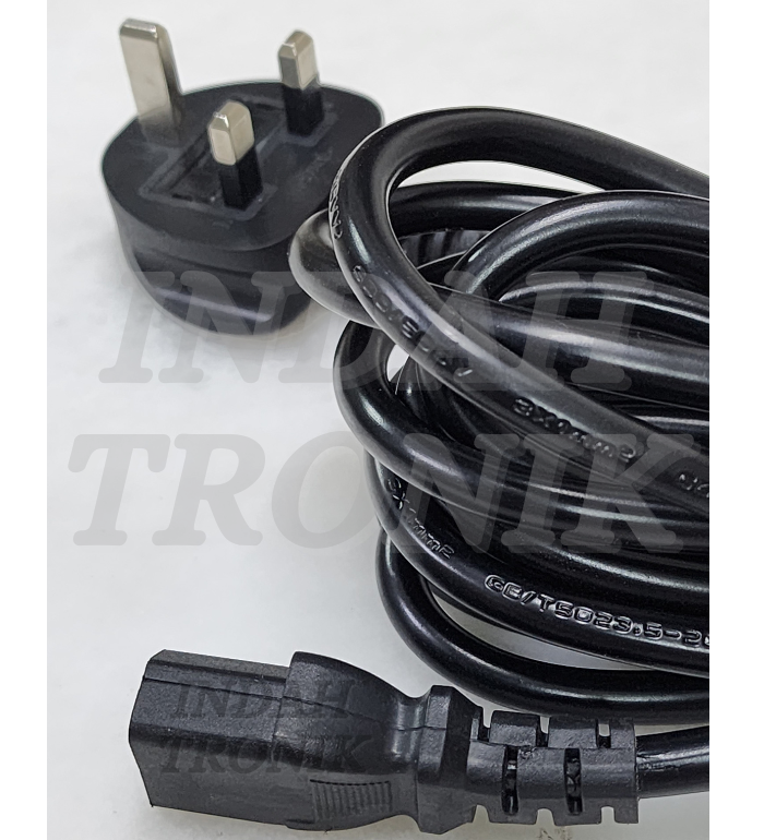 UK 3 Pin Plug Power Cord (1.0mm) with Fuse for Desktop PC LCD Monitor ...