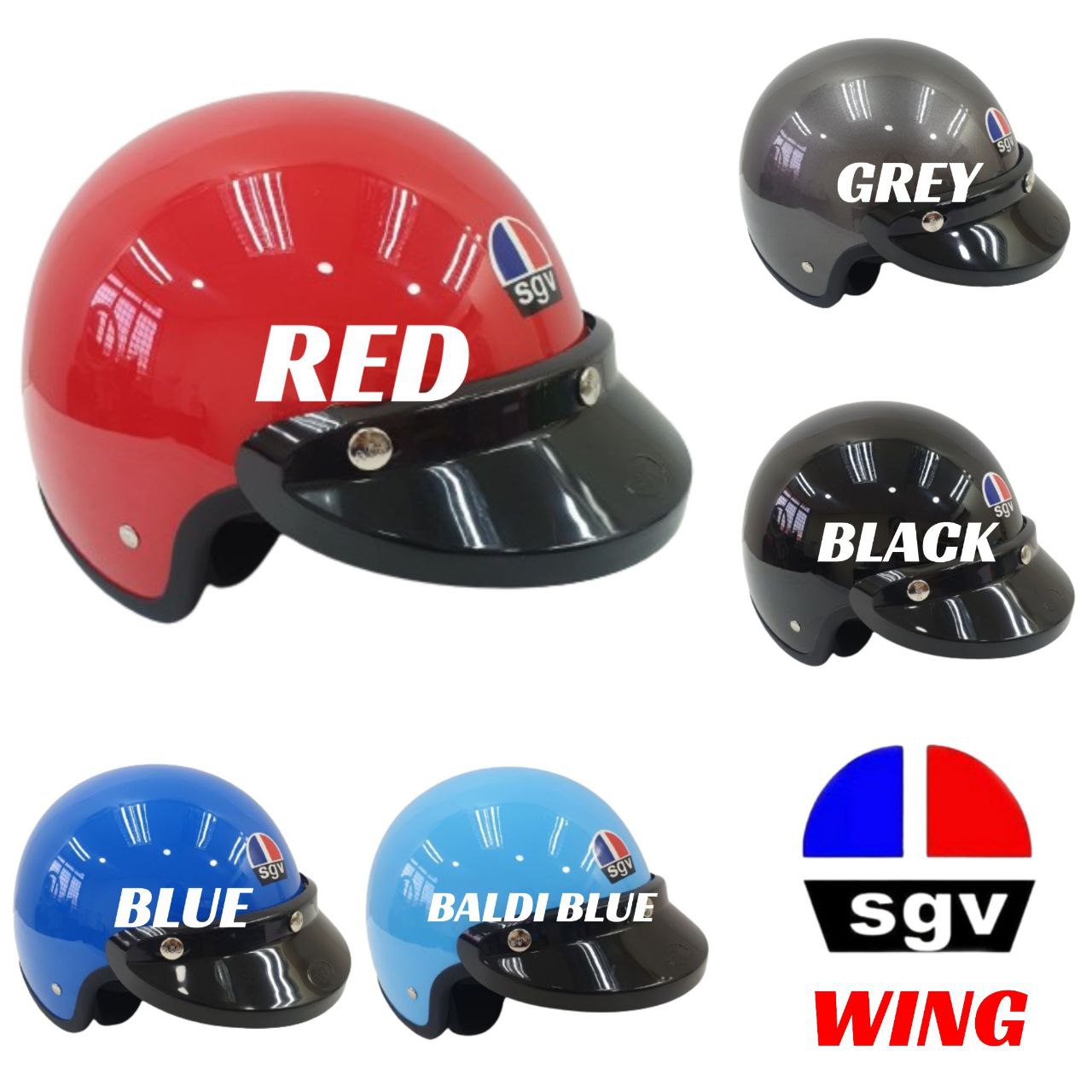 SGV Wings Half Helmets Motorcycle Original SIRIM With BOGO 3-Button ...