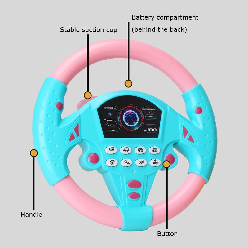 Music Car Steering Wheel Toy Early Educational Intelligent for Kids ...