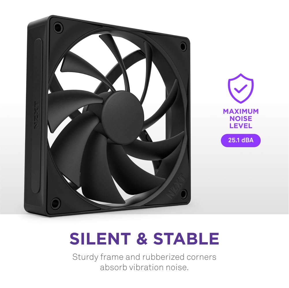 NZXT F120Q 120mm Quiet Airflow PWM Case Fan Optimized for Airflow ...