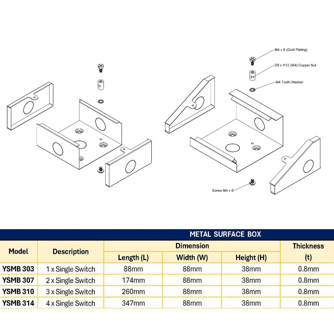 Heavy Duty Metal Switch Box Junction Box Angle Floor Box Electrical ...