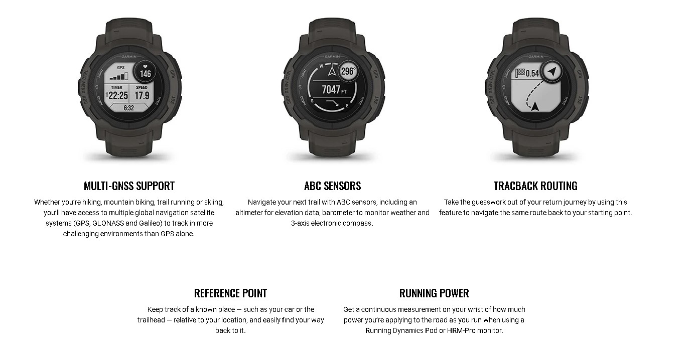 Garmin Instinct 2 Rugged Outdoor GPS Smartwatch with Heartbeat Rate ...