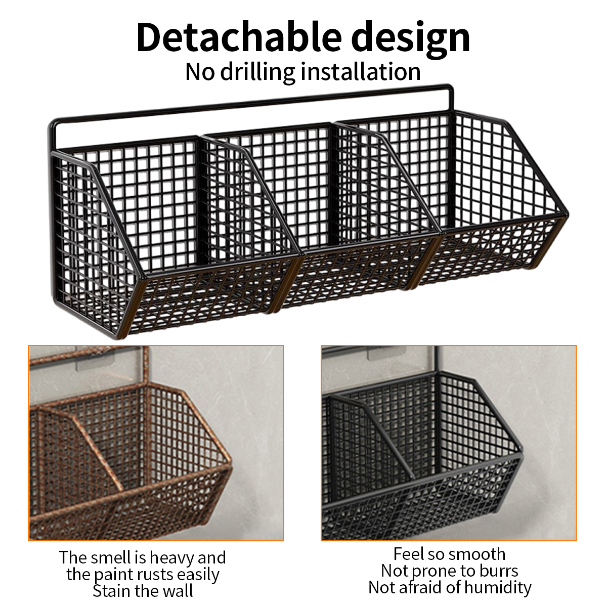 1/2/3 Grids Wall Mounted Onion Storage Basket Bekas Bawang Onion ...