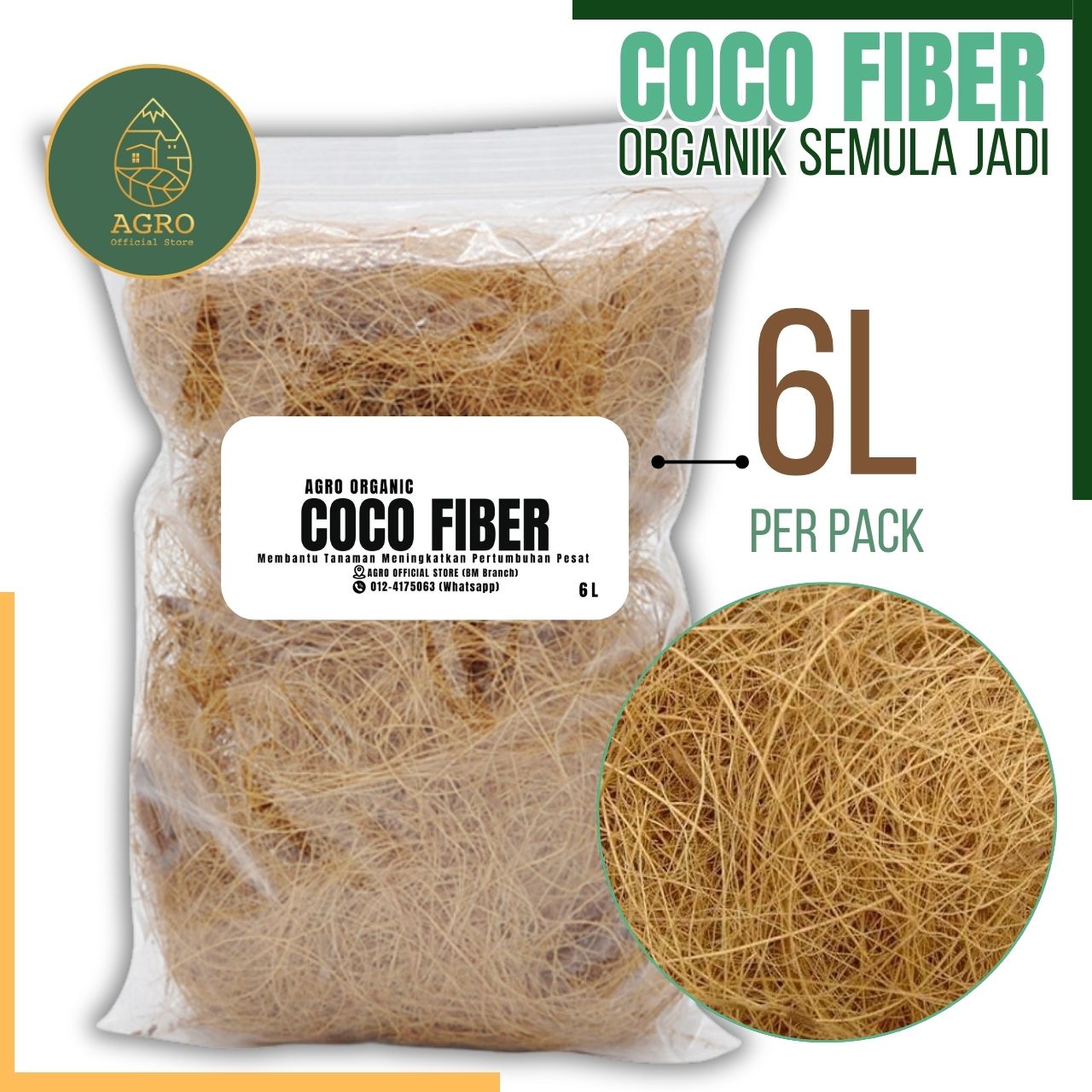 AGRO Organik Coconut Coco Long Fiber | Cocofibre Sabut Kelapa | Sabut ...
