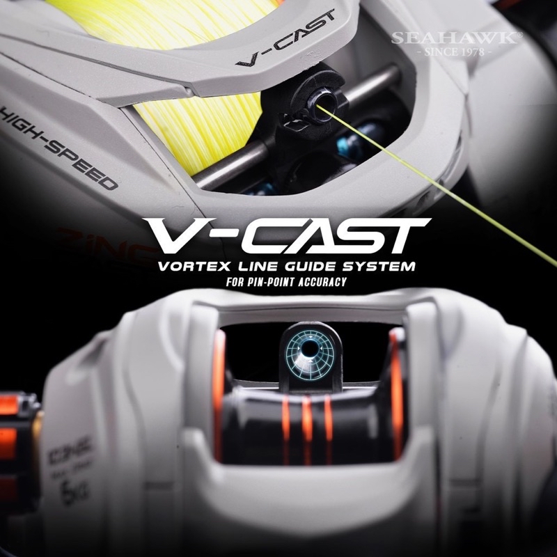 SEAHAWK ZING CAST 103HSL ZC602MB Baitcast Reel & Rod Mesin Joran ...