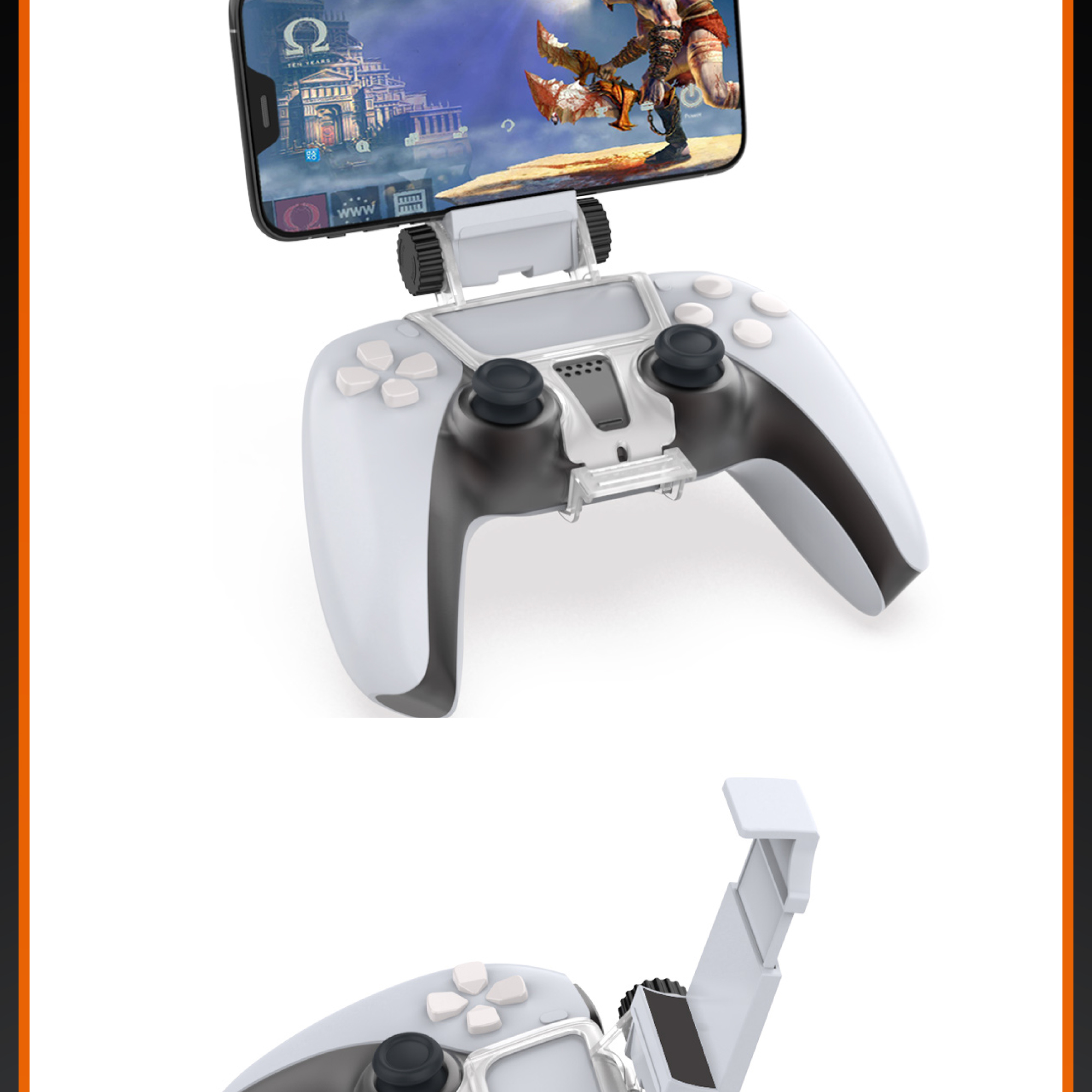 DOBE PS5 Controller DualSense Smart Phone Clamp Clip Holder Grip Mount ...