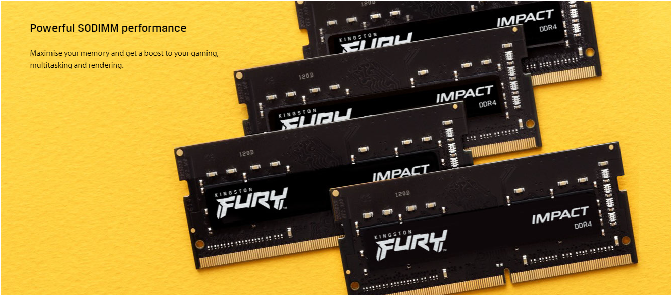 KINGSTON FURY IMPACT DDR4 SODIMM / LAPTOP RAM ( 8GB*1 / 16GB*1 / 32GB*1 ) ( 3200MHZ CL20 ...