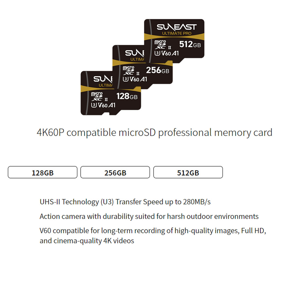 SUNEAST Ultimate Pro Mirco SDXC USH II V60 4K 128GB / 256GB / 512GB | Shopee Malaysia