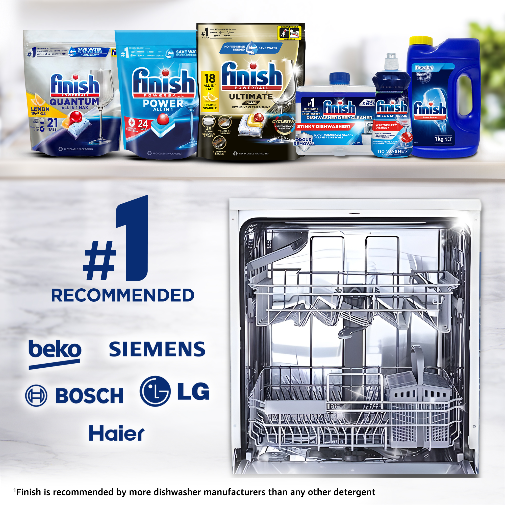Finish Dishwasher Detergent Tablet All In One Max 100 Tabs | Shopee ...