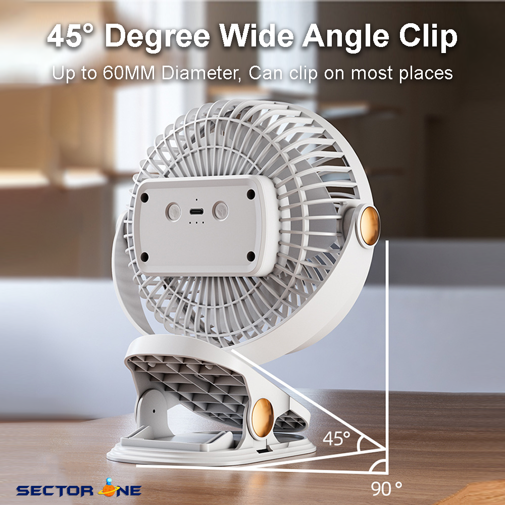 【24 HR SHIP】1200mAh 6 Inch Clip Fan USB Charging with Night Light ...