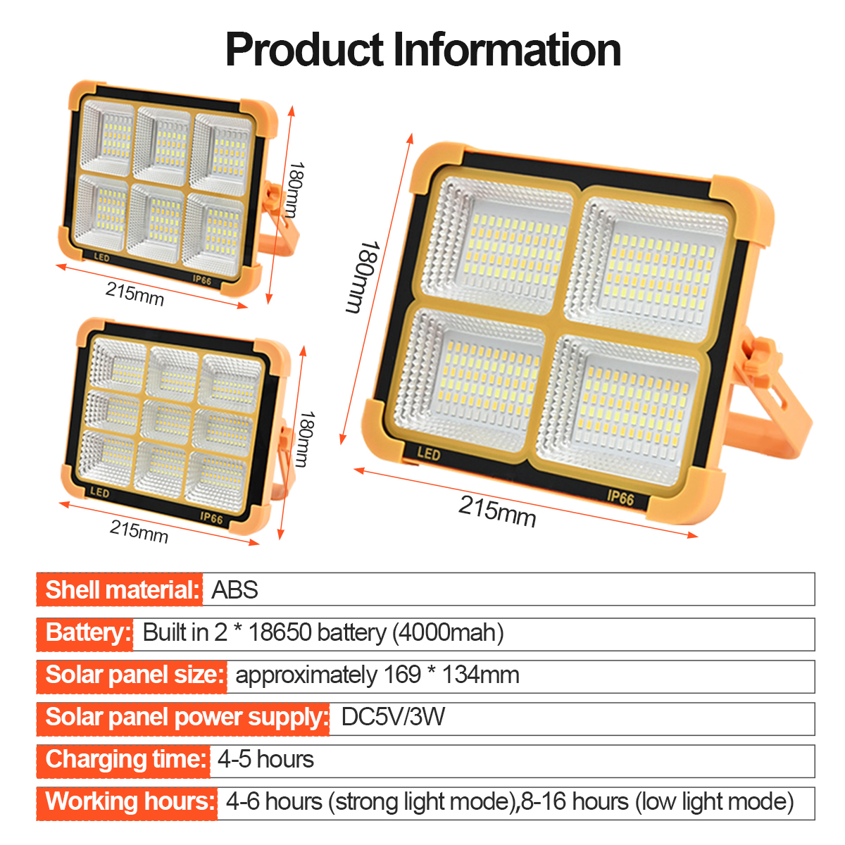 8000W Portable 288 LED Solar Work Lamp Light Recharge Camping Light ...