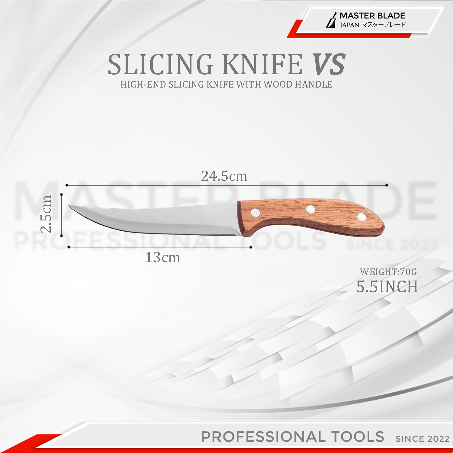 MASTER BLADE Meat Knife Carving Kitchen Pisau Lapah Dapur Daging Hand ...