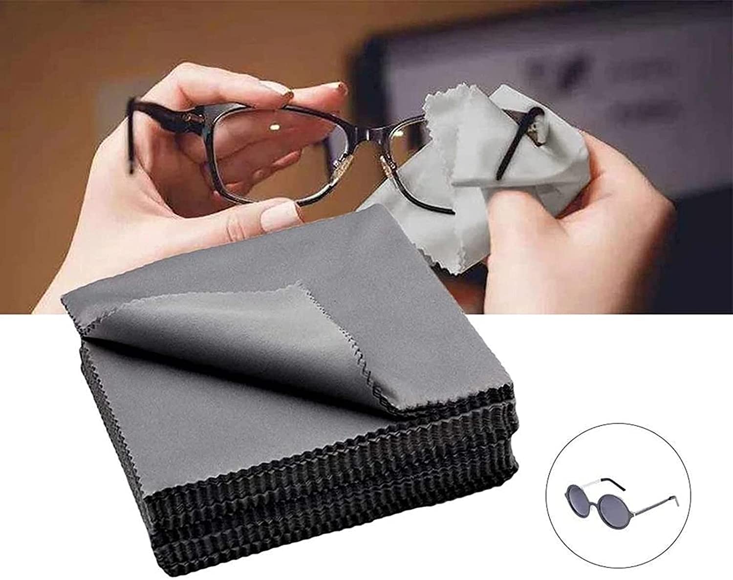 Microfiber Cloth For Glasses Eyeglasses Spectacle Lens Cloth Cleaning ...