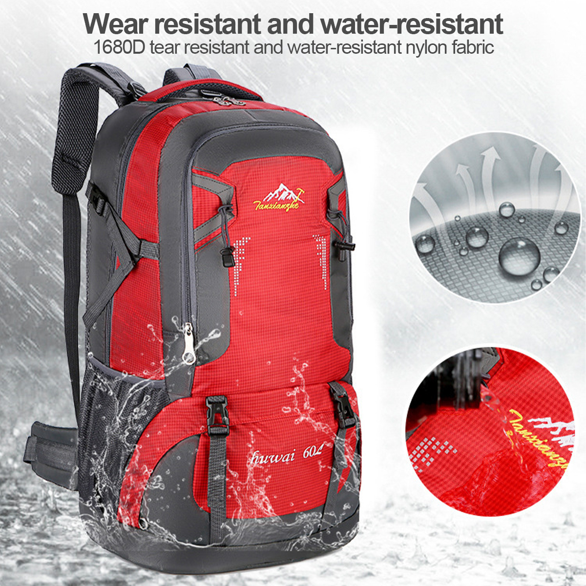 40/60L Outdoor Hiking Bag Travel Waterproof Backpack Computer Bag ...