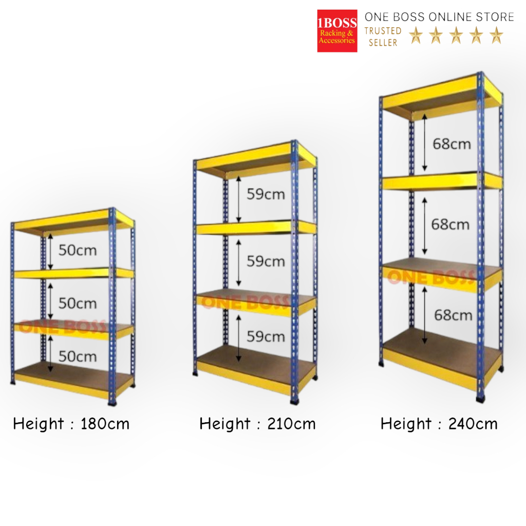 1BOSS 4 Tier Boltless Heavy Duty Rack Warehouse Store Office File Home ...