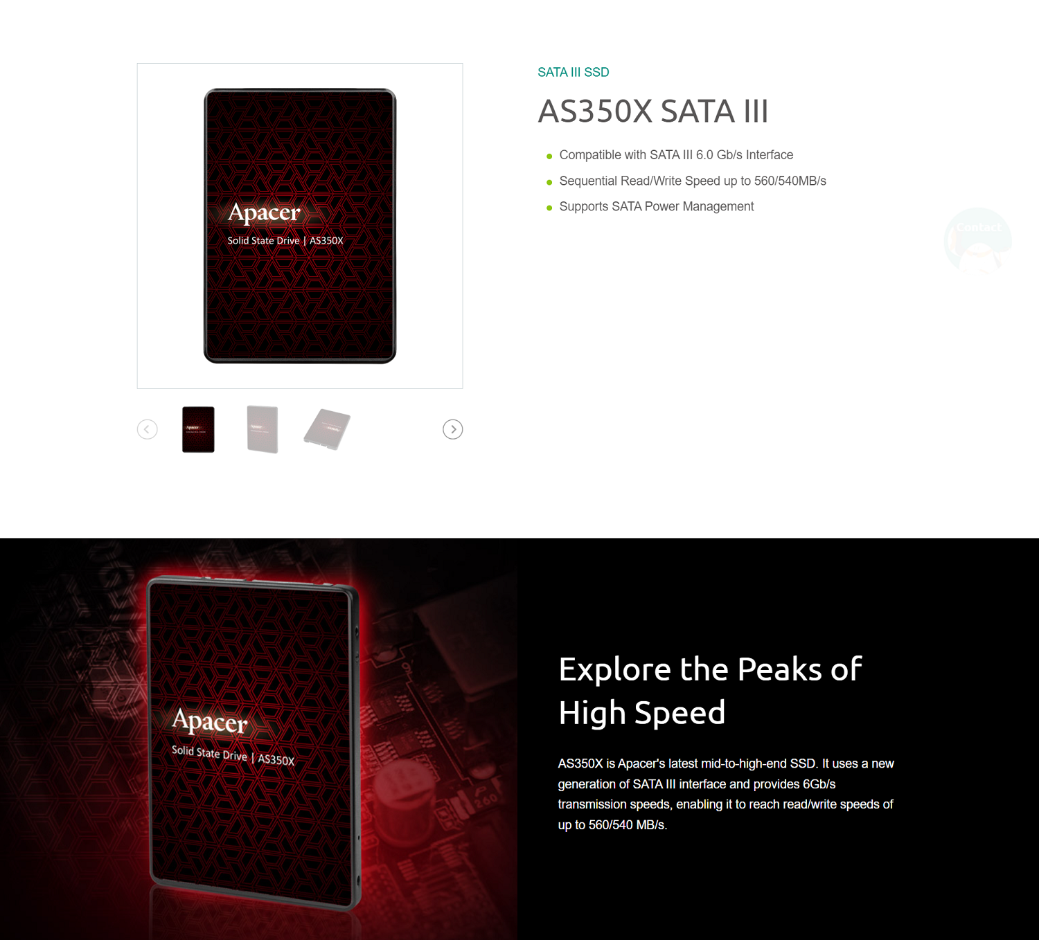 APACER AS350 / AS350X 2.5" INT SSD PANTHER SATA III INTERNAL SOLID ...