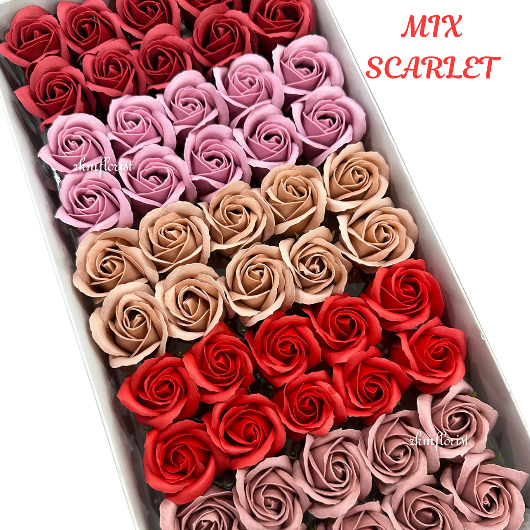 (25/50PCS) 3 LAYER Rose Soap Flower With Base Fragrant Scent Bouquet ...