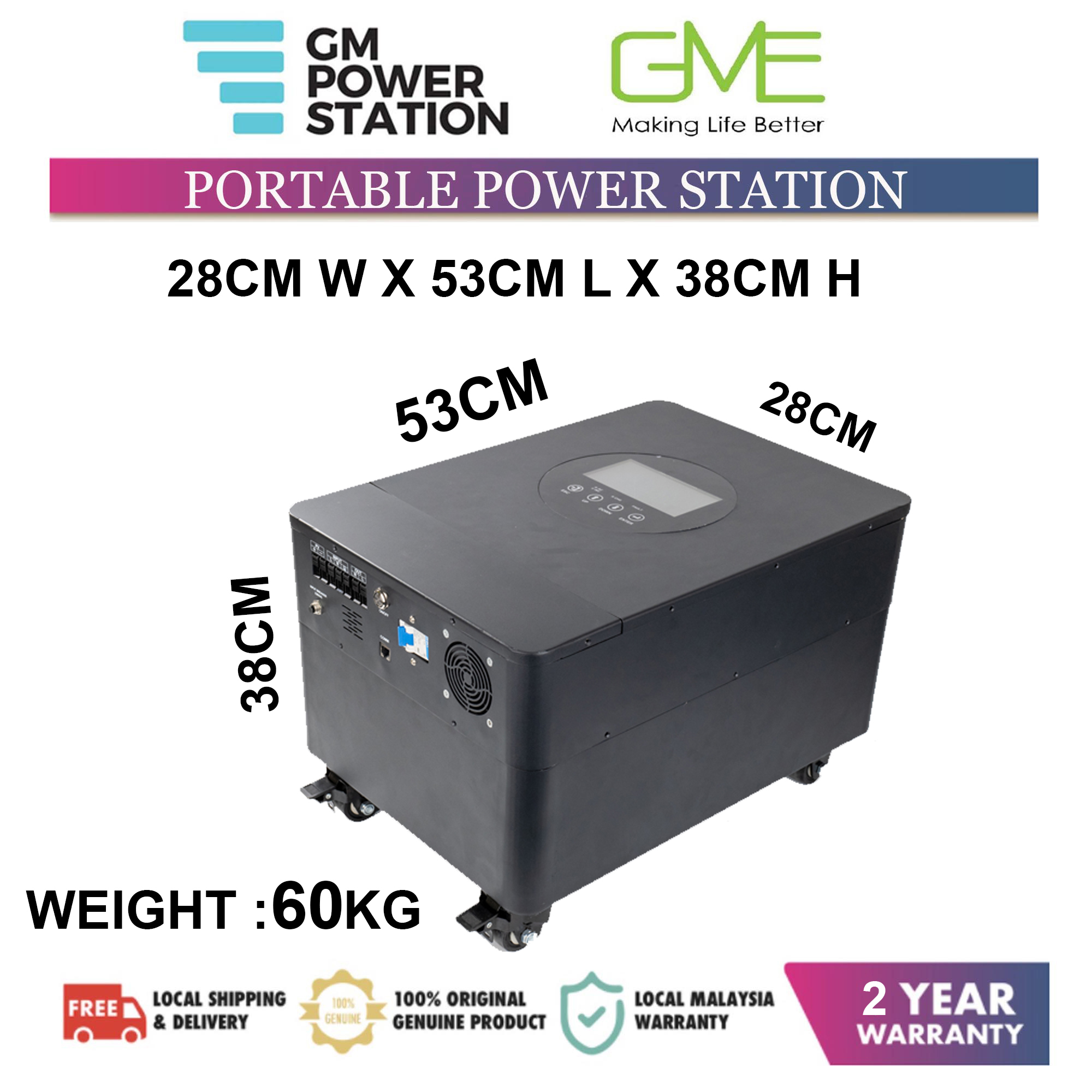GM POWER STATION 5000W POWER 5KWH BATTERY 1560000MAH ALL IN 1 PORTABLE ...