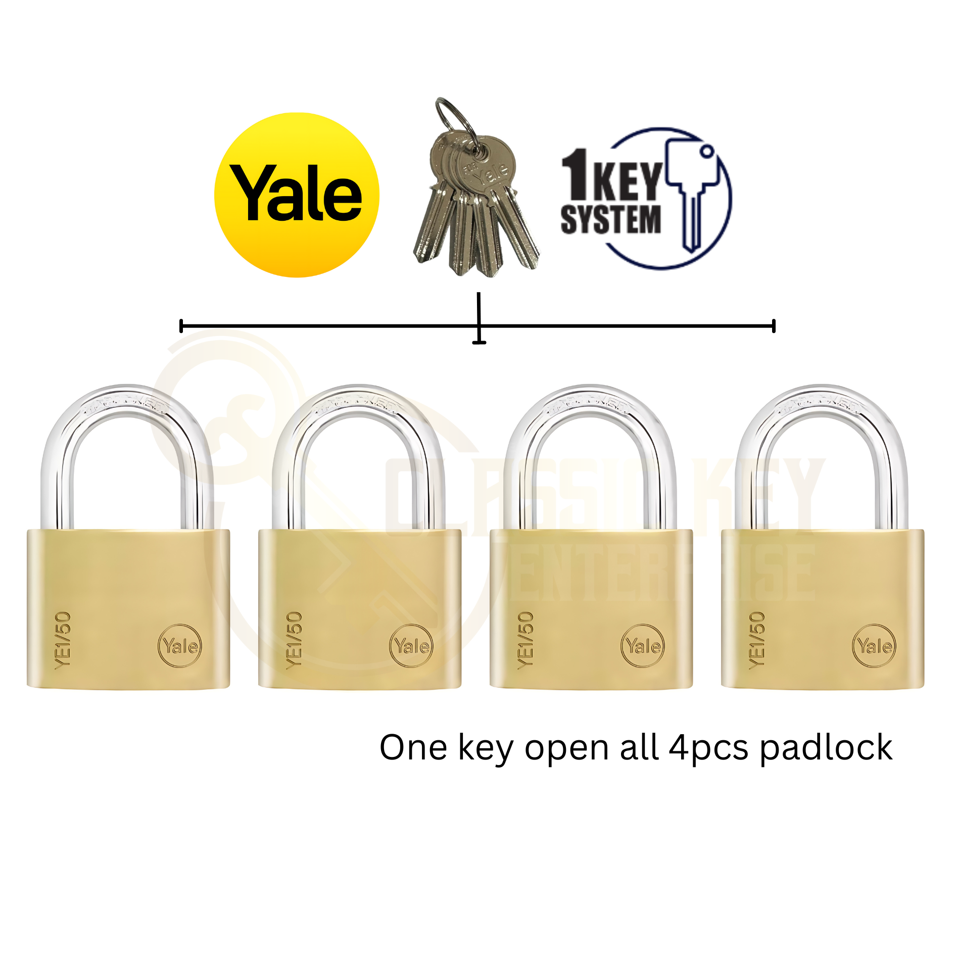 Yale Padlock Solid Brass Body Essential Series Model YE1 (50mm x 4 Pcs / 40mm x 4 pcs) | Shopee ...
