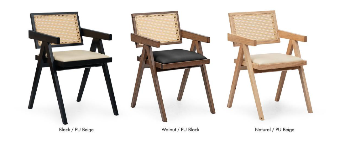 LANSON Japandi Arm Chair Solid Wood with seat cushion New Muji Chair ...