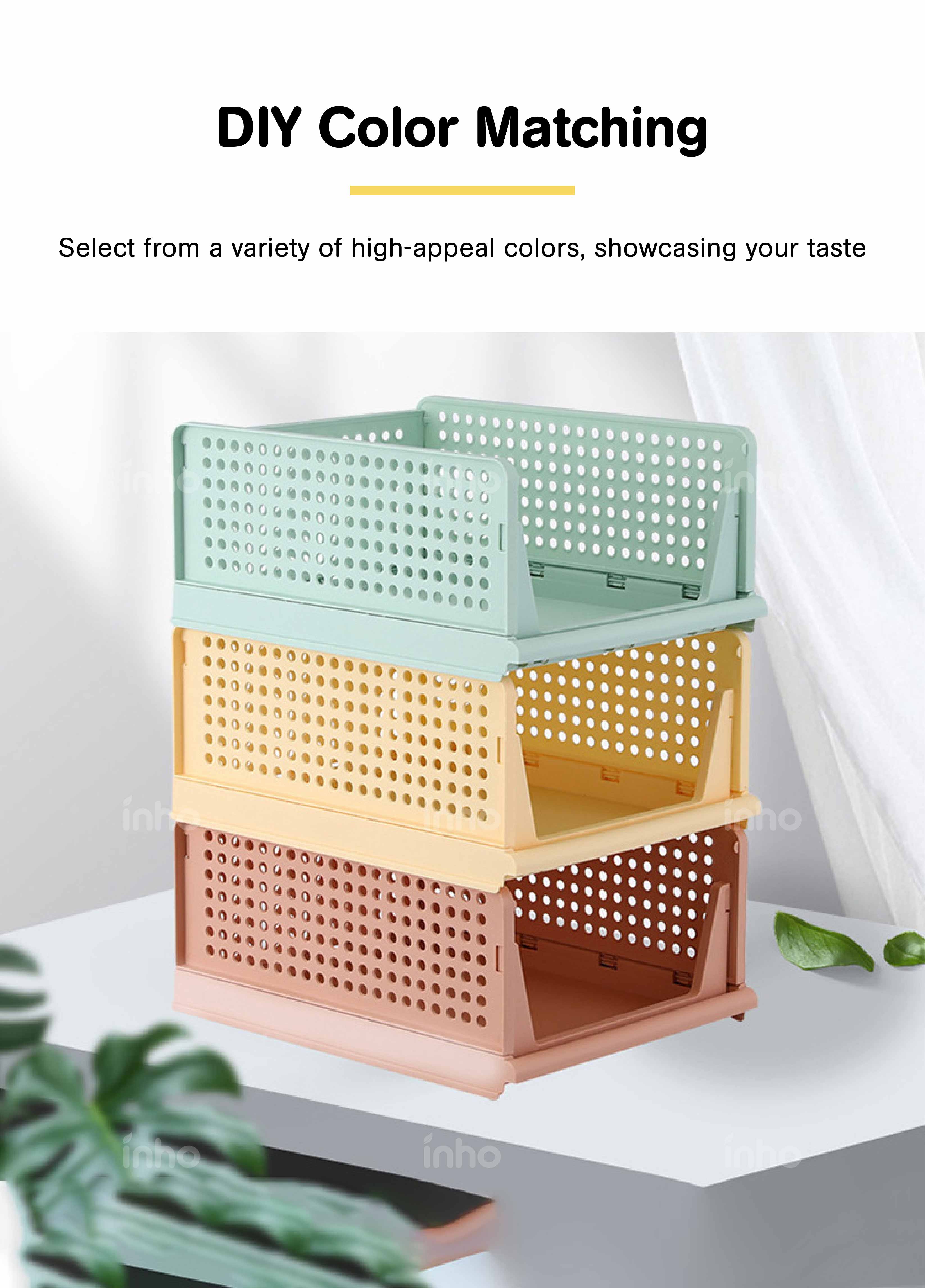 INHO Foldable Clothes Drawer Rack Stackable Layered Partition Storage ...