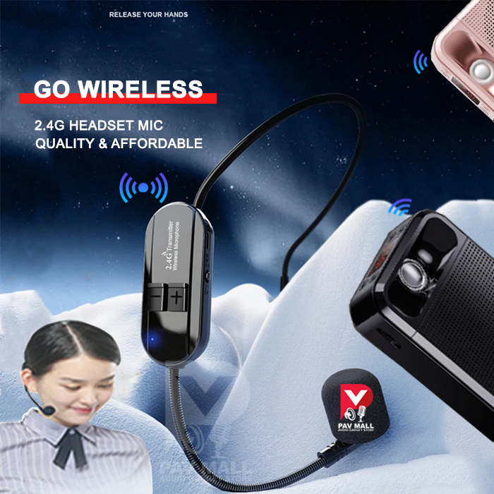 Rolton K700 Wireless 2.4G Voice Amplifier with Headset Microphone ...