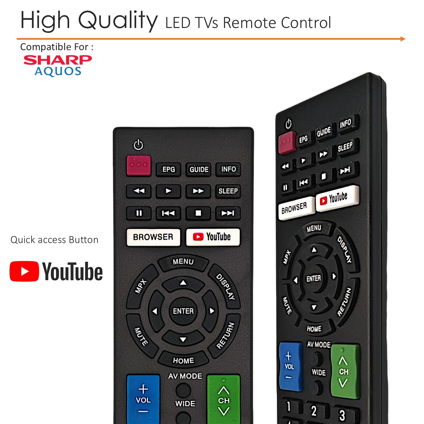 Compatible For SHARP LED Smart TV Replacement TV Remote Control ...