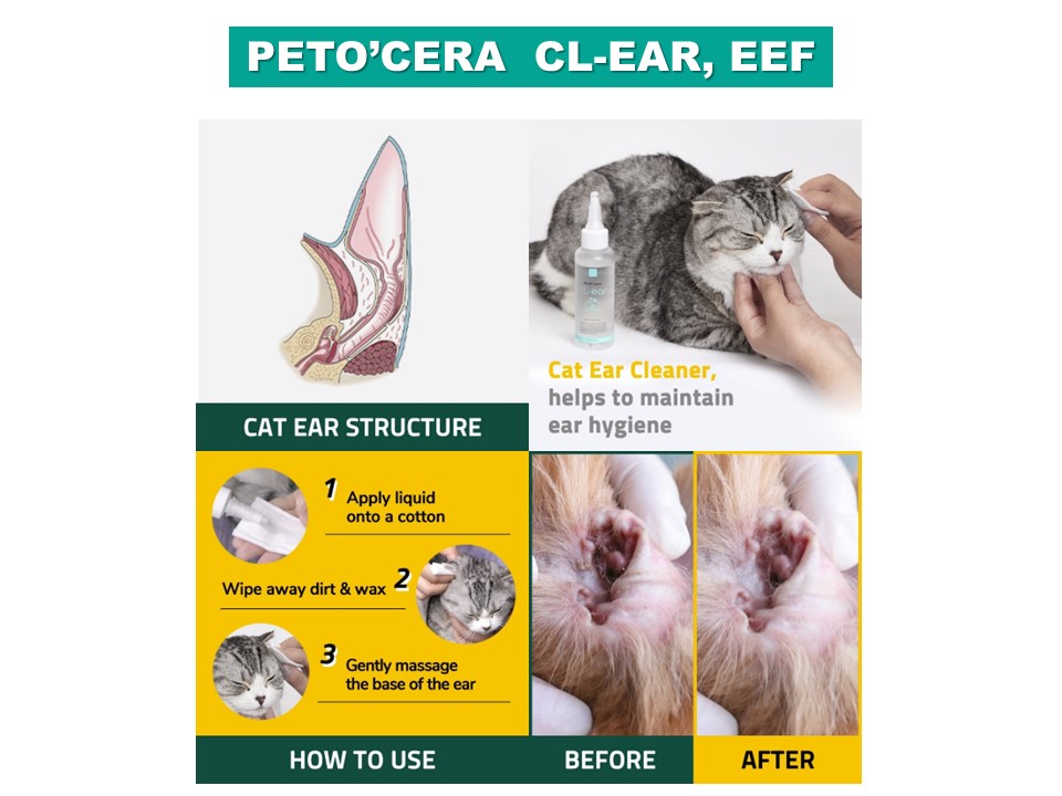 Breezy Tail PetO'Cera CL-Ear, EEF 120ml / PetO'Cera Q-Eye 120g - Tear ...