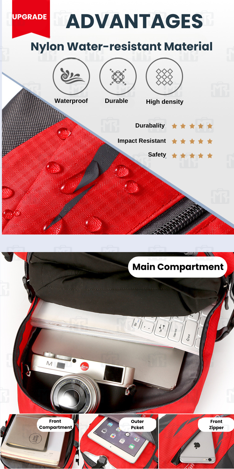 (40L)MR Travel Outdoor Waterproof Hiking Men Backpack Casual Sports Bag ...