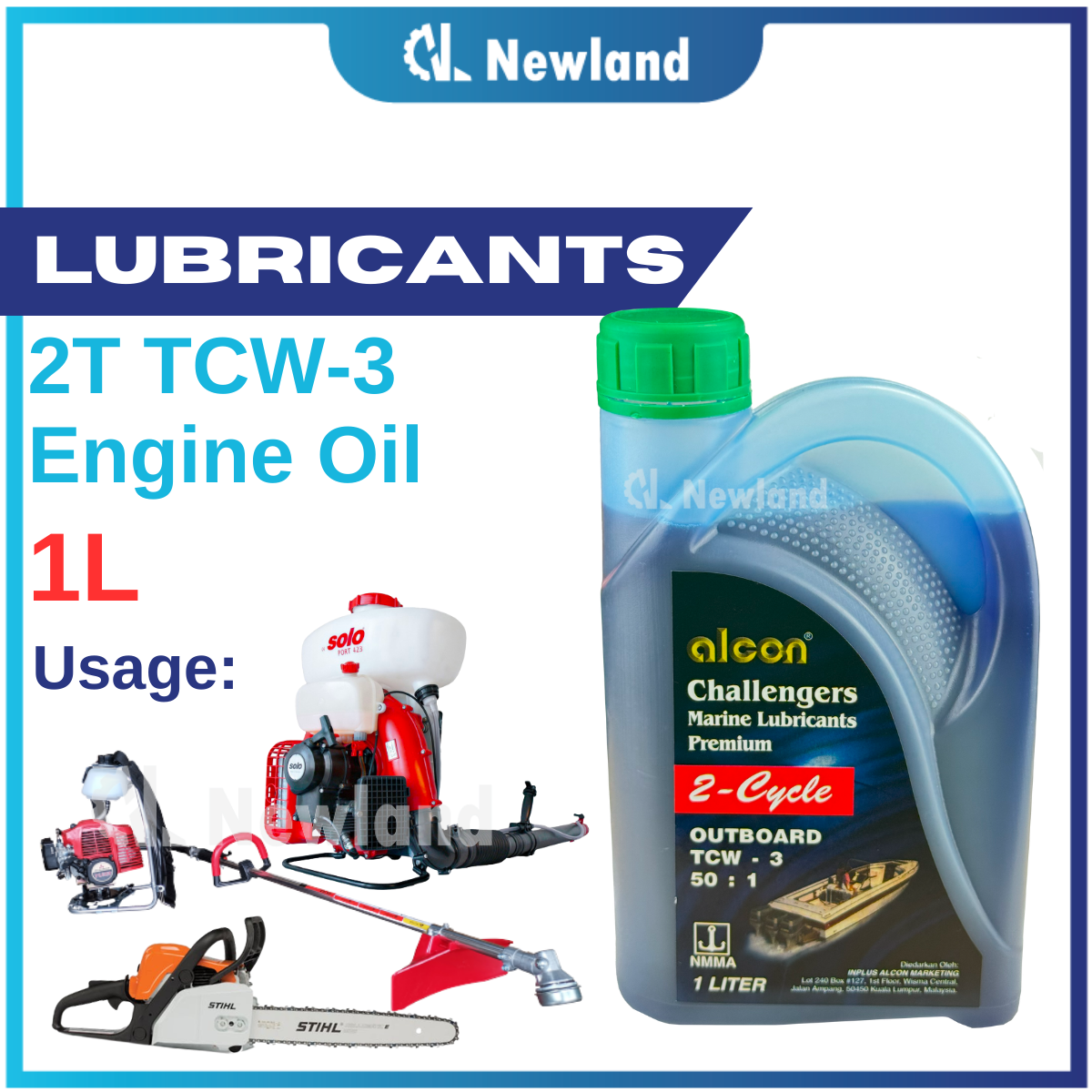 Alcon 2T TCW-3 Outboard Marine Lubricants 2-Stroke Engine Oil 1L / 2T ...