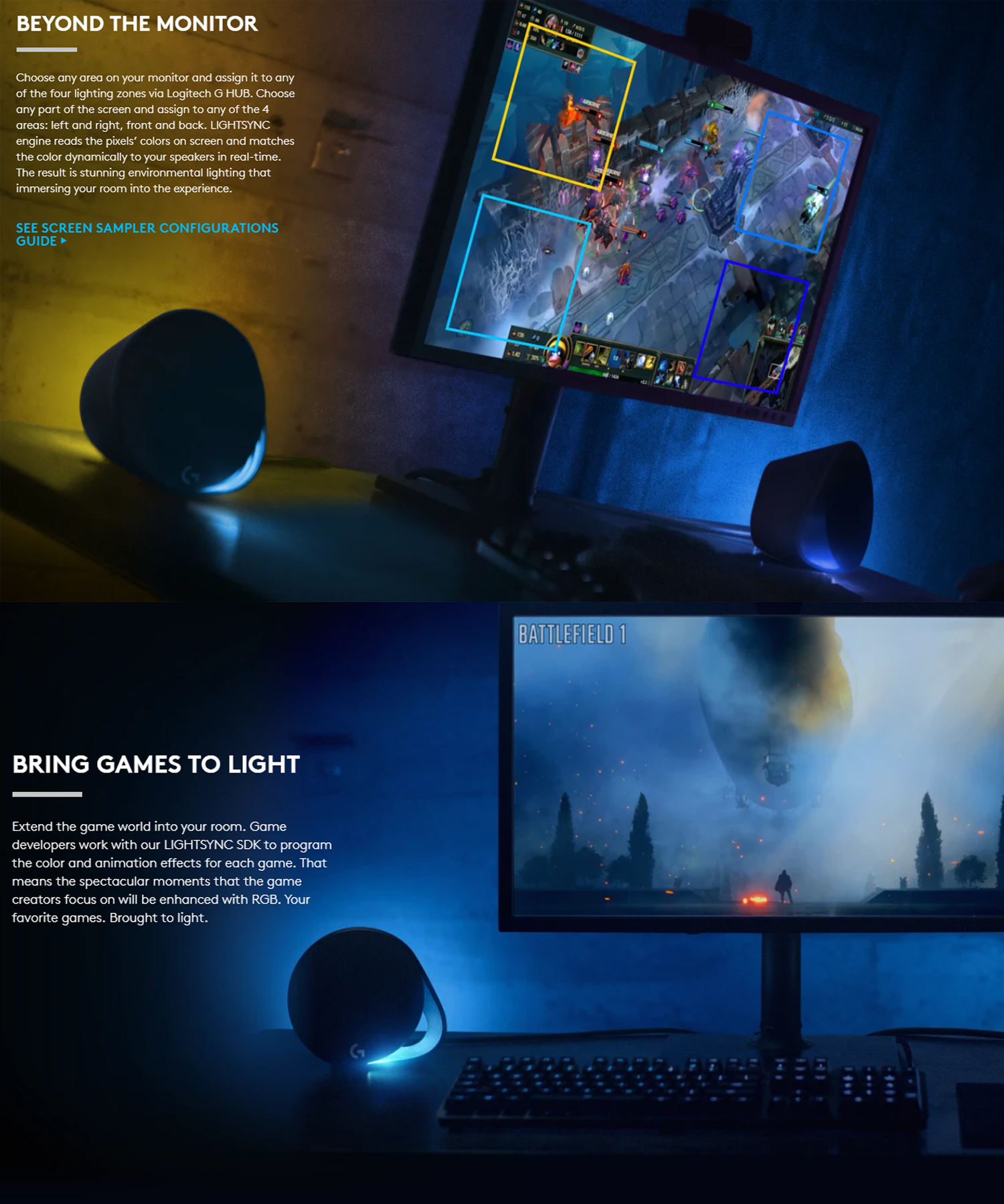 Logitech G560 LIGHTSYNC PC Gaming Speaker | 2.1 Speaker System with ...