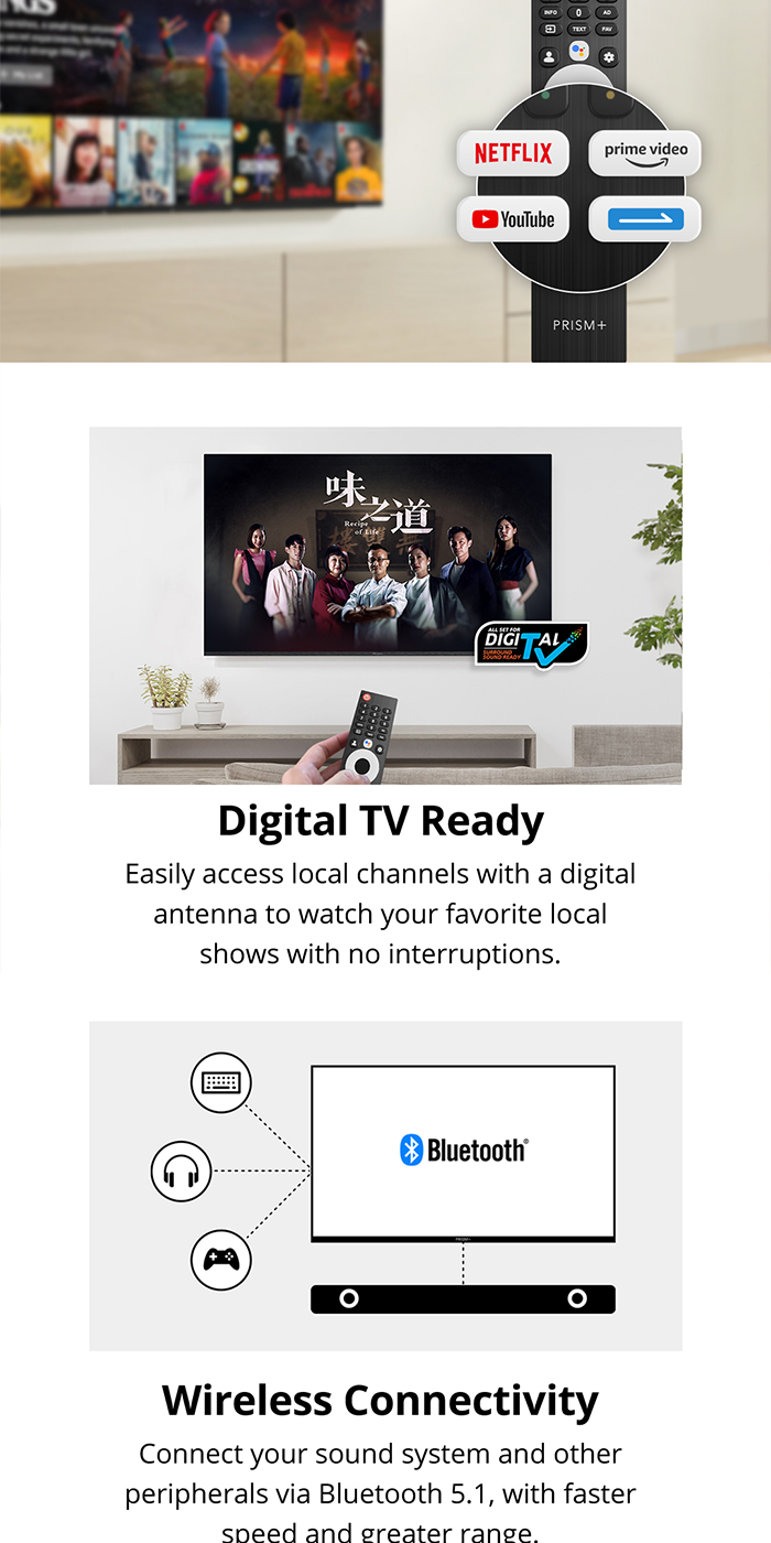 PRISM+ Q55 Ultra 4K QLED Google TV 55 inch Quantum Colors | Shopee Malaysia