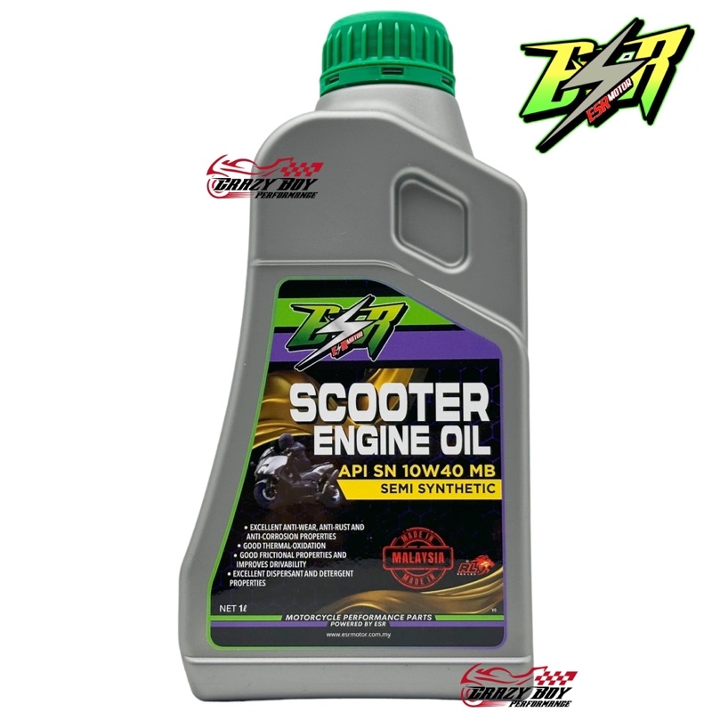 ESR MOTOR ENGINE OIL SCOOTER 1L SEMI FULLY SYNTHETIC 10W40 5W50 MINYA ...
