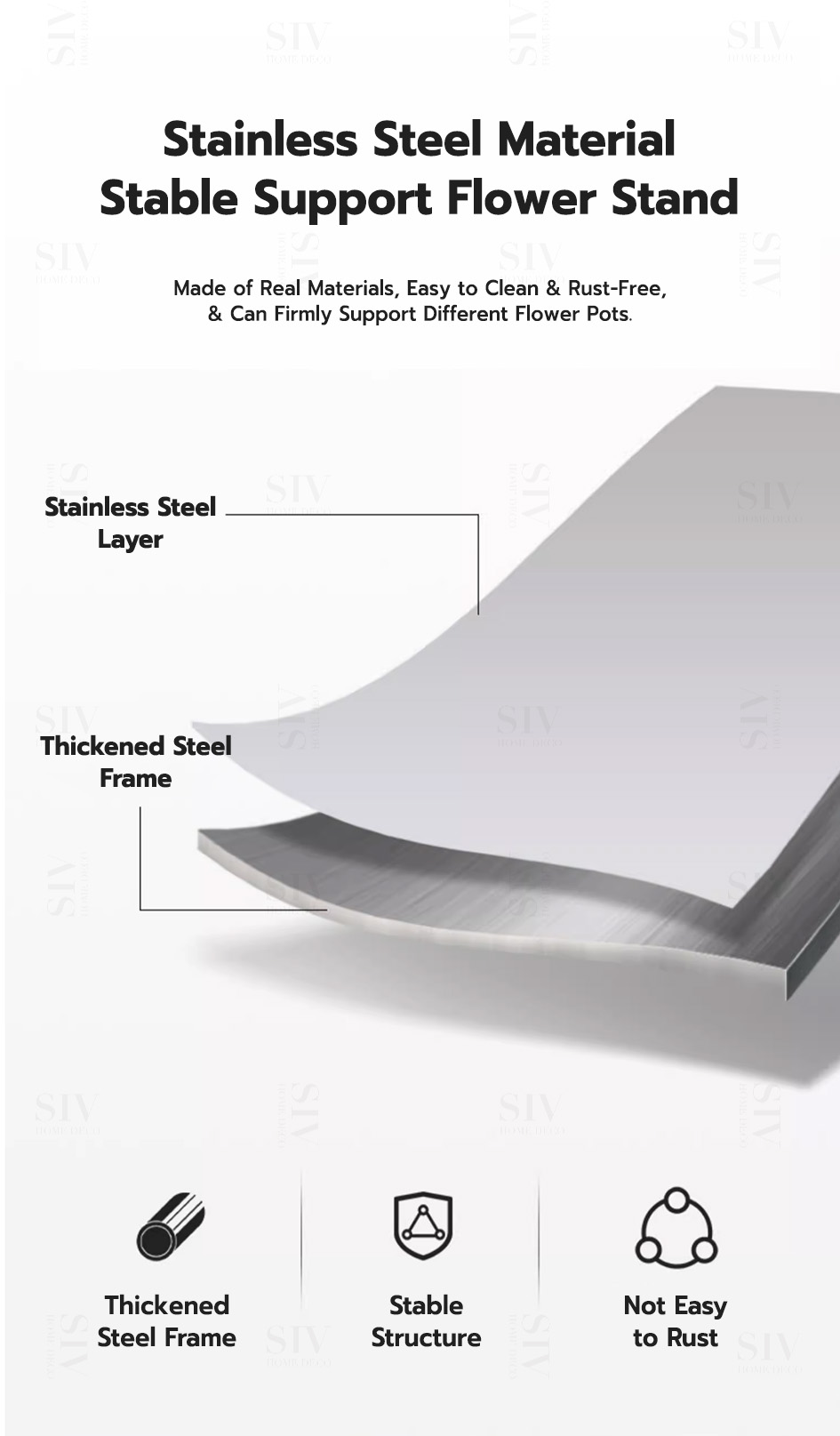SIV Stainless Steel Rack Stainless Steel Stand Flower Stand Flower Pot ...