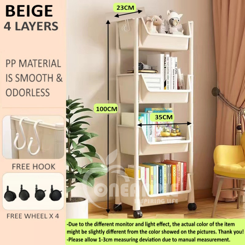 ONEAPPLE.MY Bookshelf storage rack children's toy storage rack multi ...
