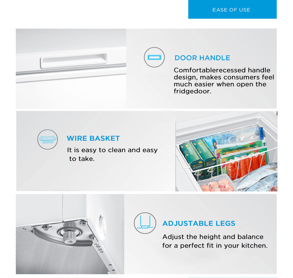 Midea MD-RC207FZB01 Gross 186L Chest Freezer | Recessed Handle ...