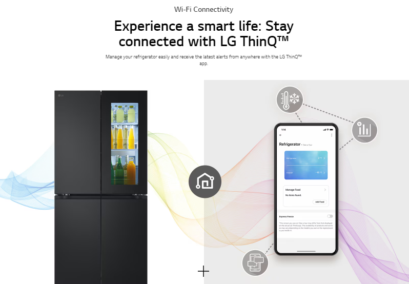 LG 601L French Door Inverter Fridge with InstaView in Matte Black ...