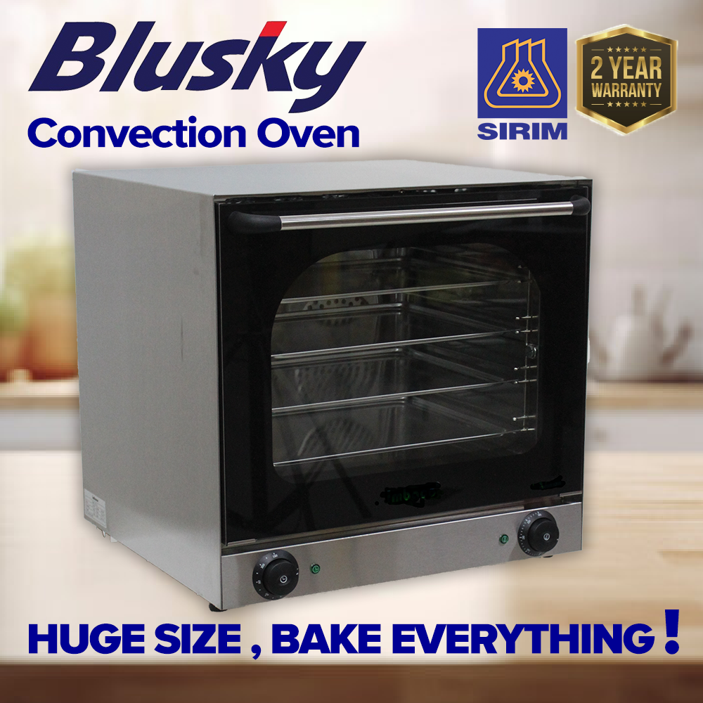 BLUSKY Convection Oven KT-BF1A (60L/2670W) Electric Twin Turbo Fan 8 Layer Bracket 4 Bake Tray ...