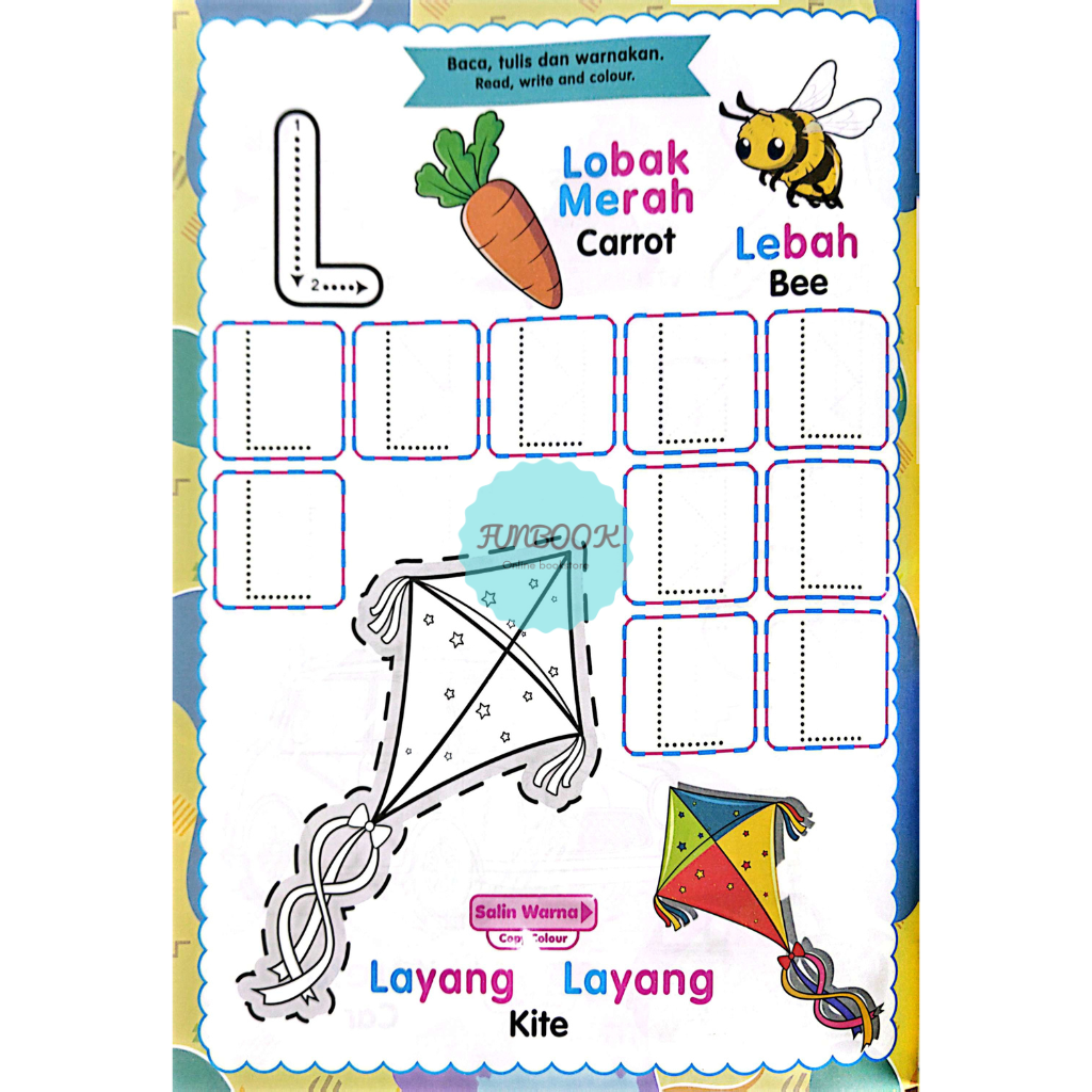 [FUNBOOK] SET 4 Buku Baca Tulis Warna Nombor Jawi abc 24pages Latihan ...