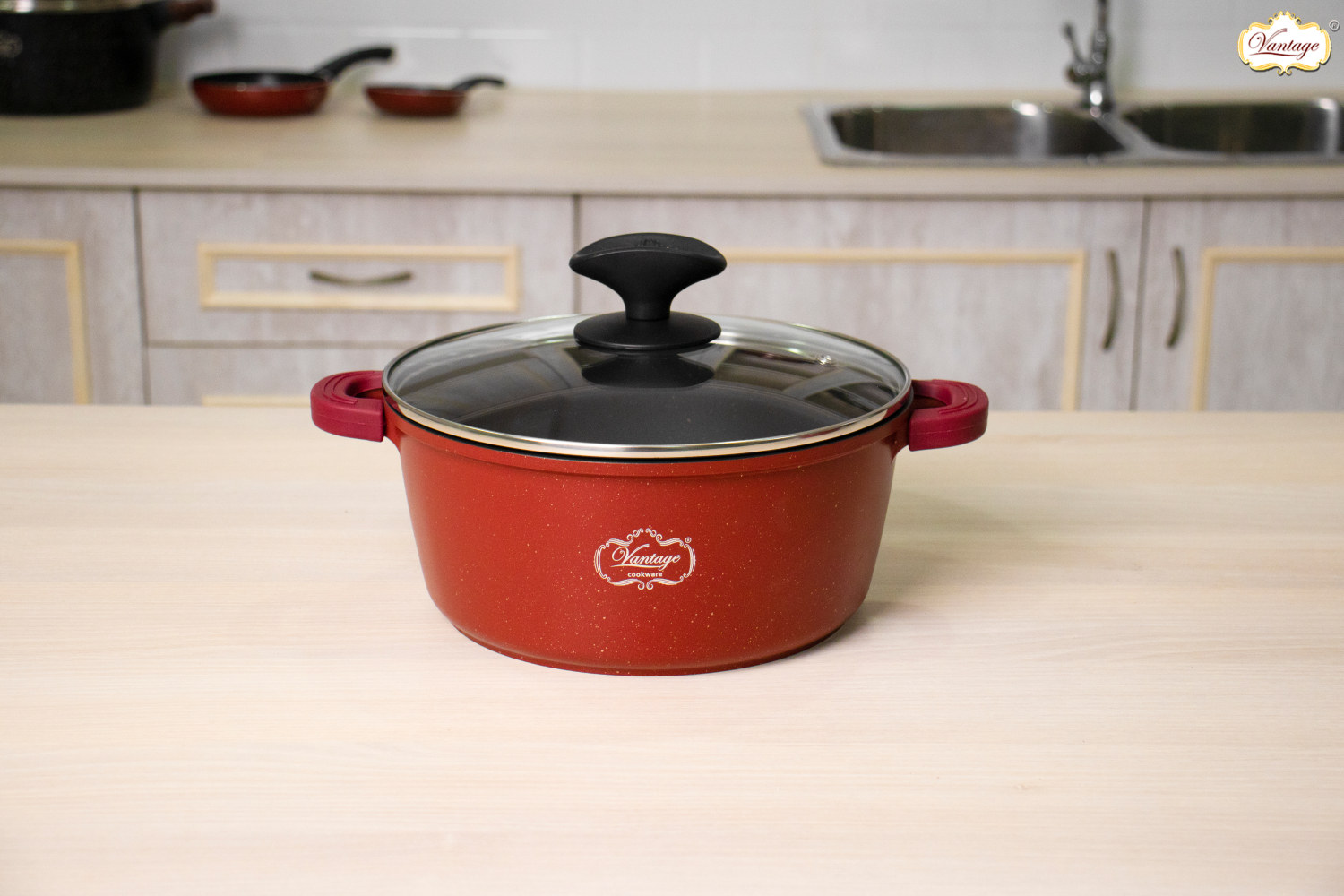 Vantage Non-Stick 24cm + 28cm Sauce Pot (Maroon Glitter Series ...