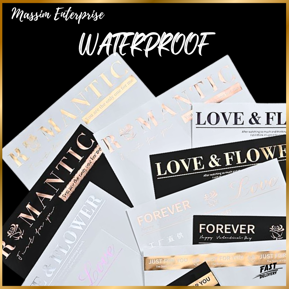 INS Simple Elegant Wording Wrapping Paper Black Wording Gold Wording ...
