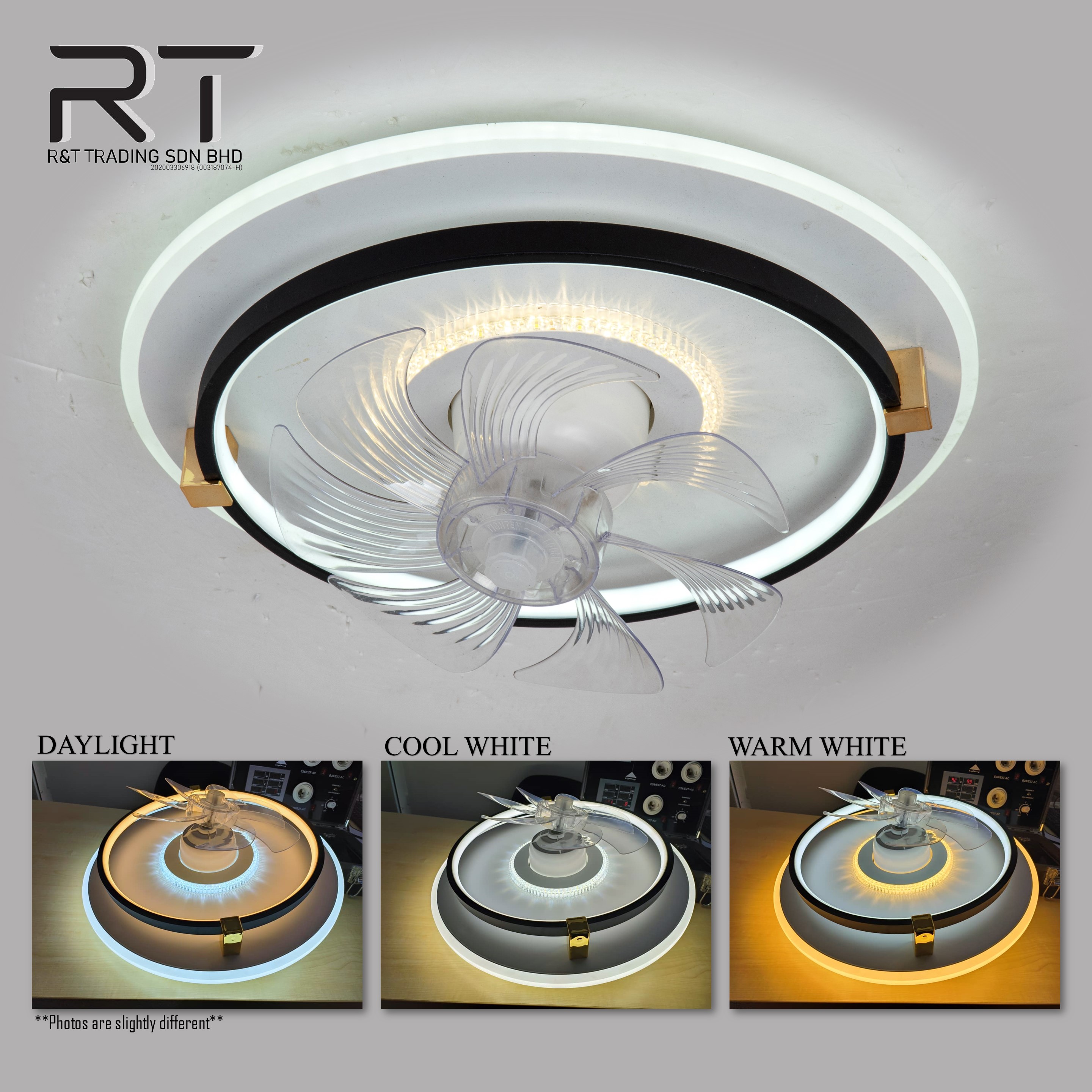 3 Colors with remote control LED Ceiling Light 60W 16"400mm/96W 19 ...