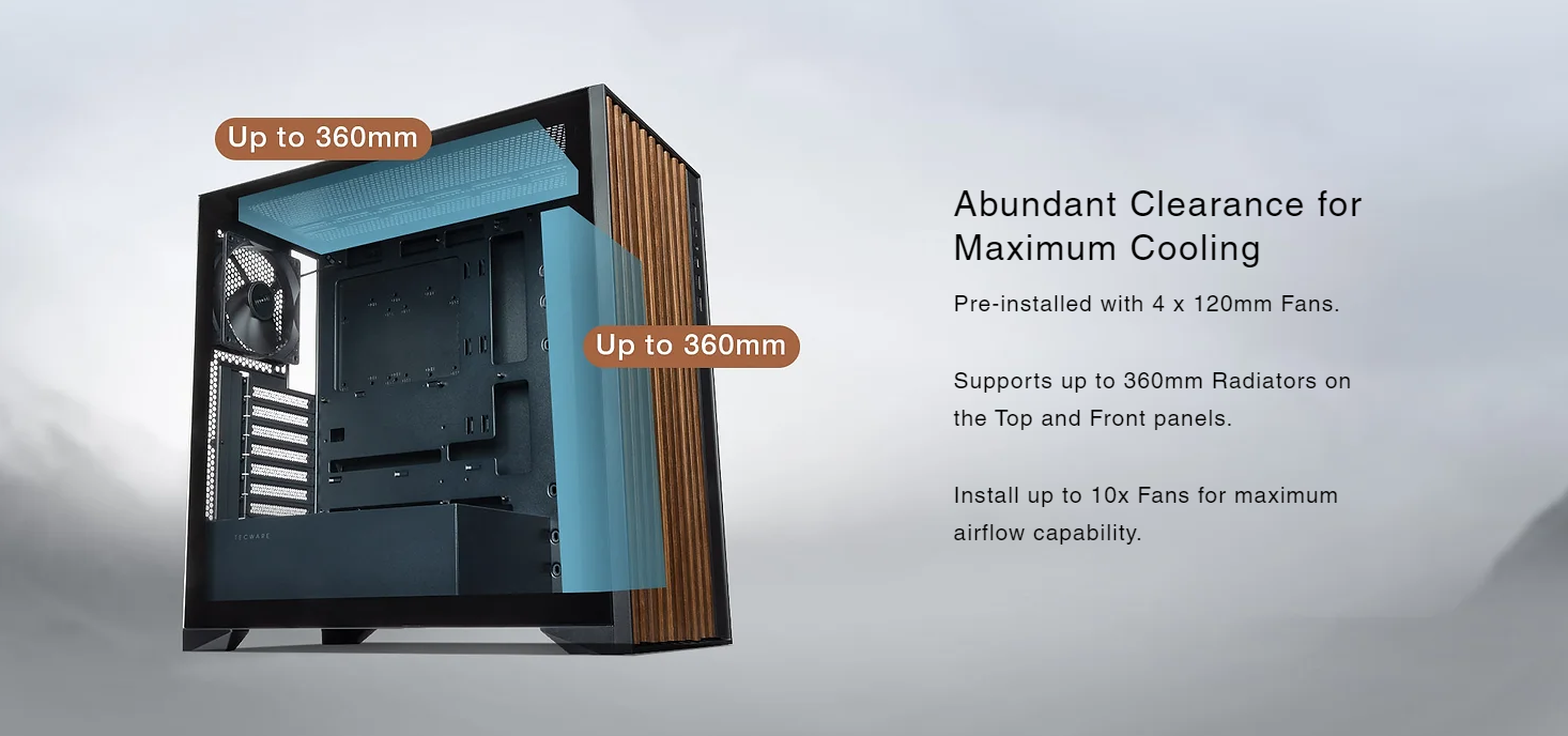 Tecware Timber M M Atx Timber Atx Tg Desktop Pc Case Black White Shopee Malaysia