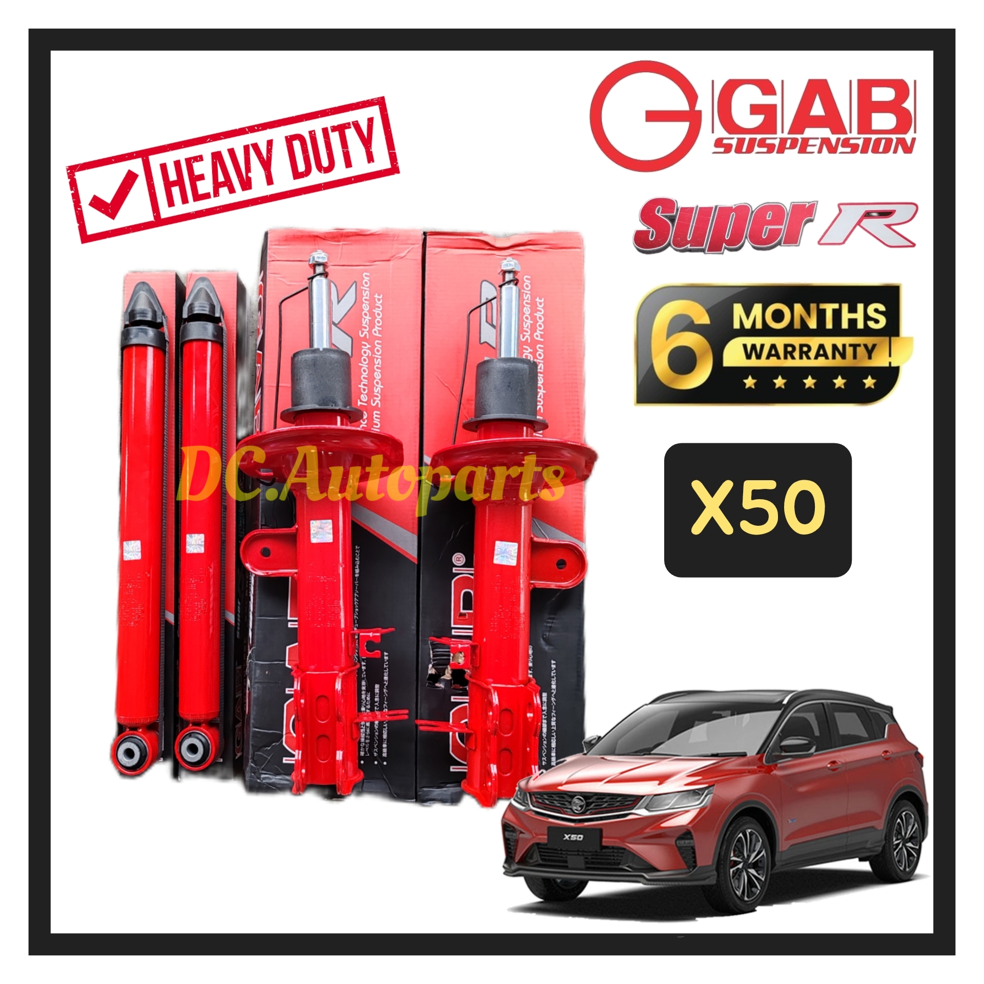 ORIGINAL GAB SUPER R HEAVY DUTY PROTON X50 FRONT OR REAR SHOCK ABSORBER ...
