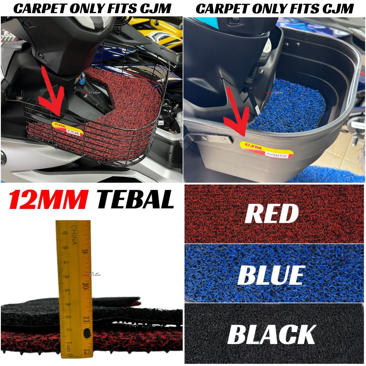 HONDA Wave 125i Fi Baru PVC Bakul/Bakul Besi Kualiti Raga Motor Karpet ...