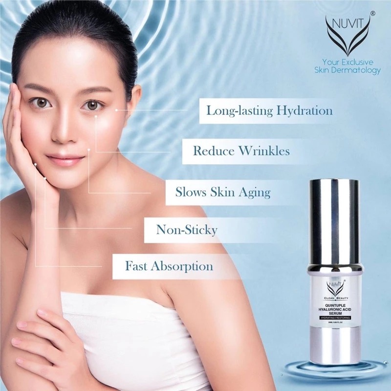 💜 《Nuvit》1)Moistloc Hydrating Crystal Serum保湿水晶精华 （30ml）💜2） Quintuple ...