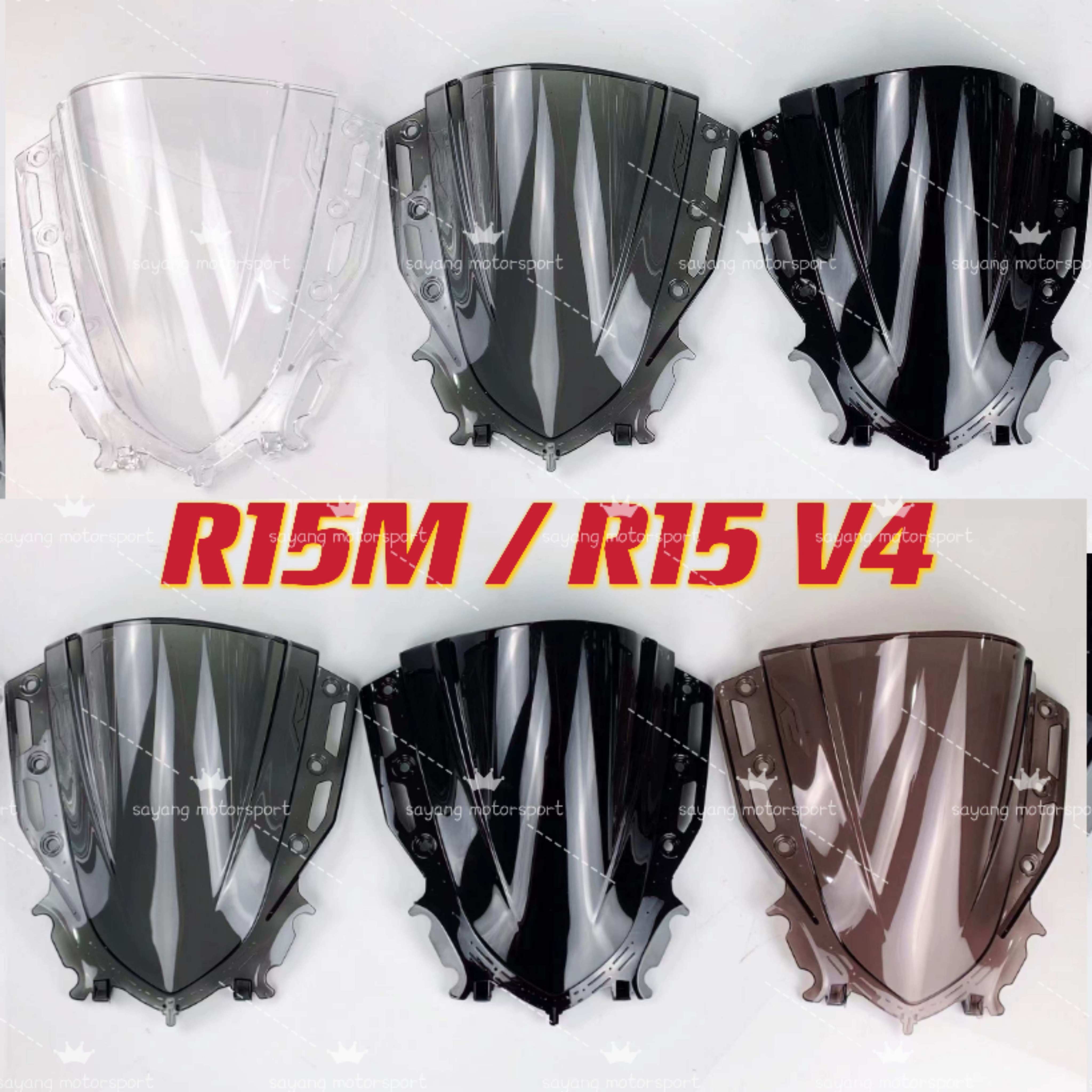 VISOR R15 V3 2017-2018 WINDSHIELD R15M/R15 V4 ANTI PECAH DOUBLE BUBBLE ...