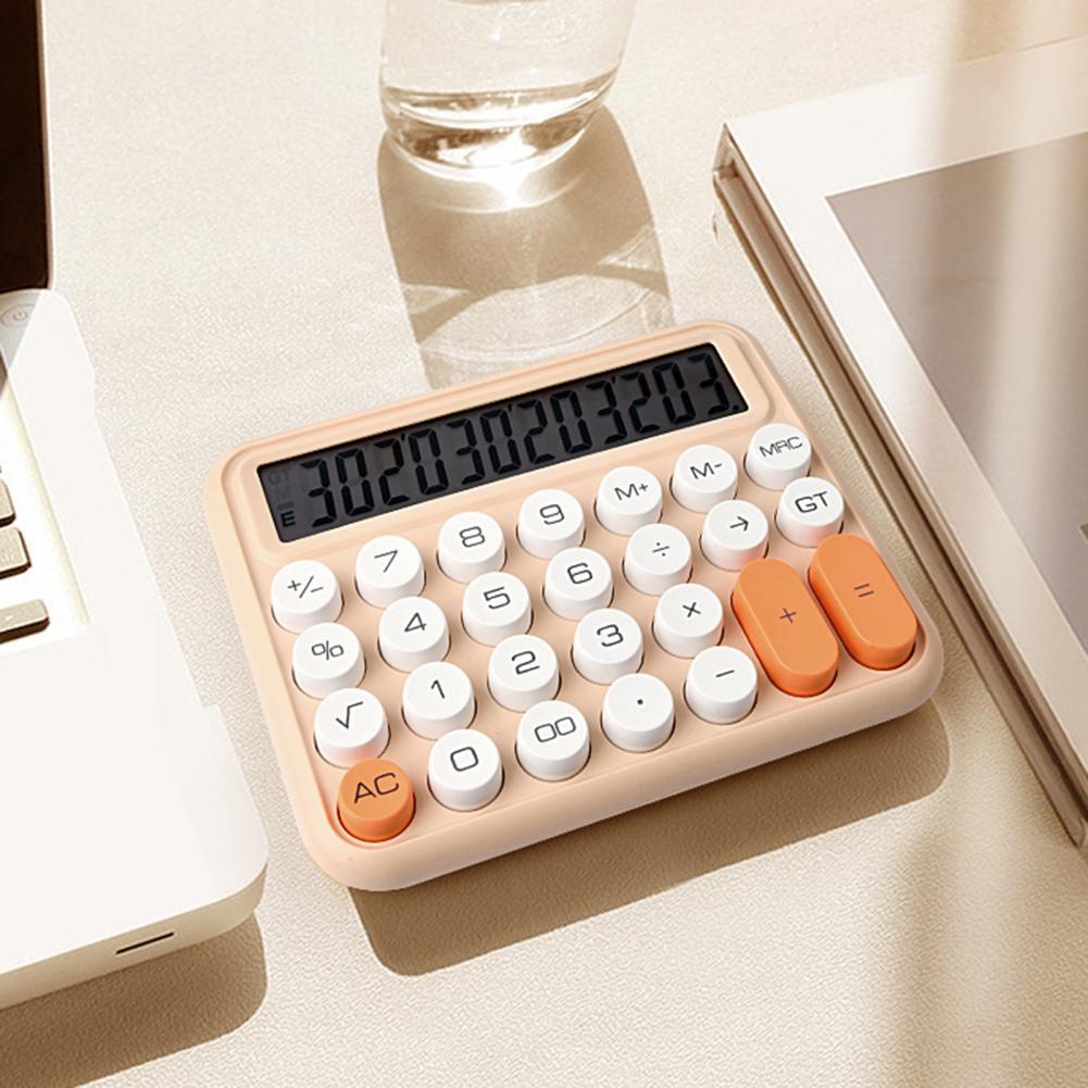 Mechanical Calculator with Lcd Display Big Round Button Key Cute Design ...