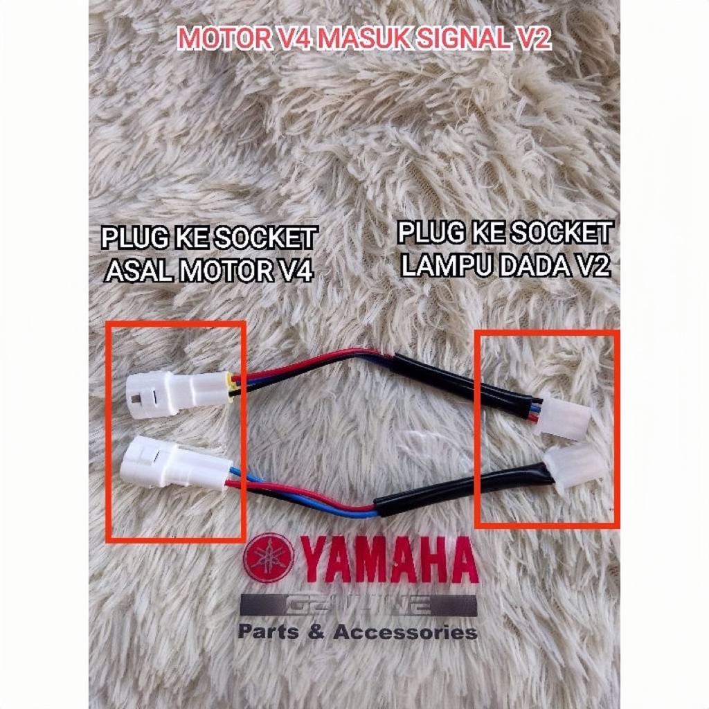 YAMAHA LC135 NEW V2 CONVERT MODIFY TO V4 V5 V6 V7 FRONT SIGNAL SOCKET WIRING DEPAN SIGNAL SET ...